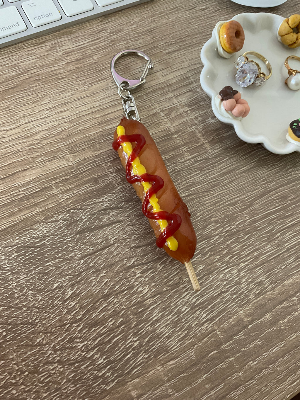 Hot Dog with stick Keychain – P FACTORY